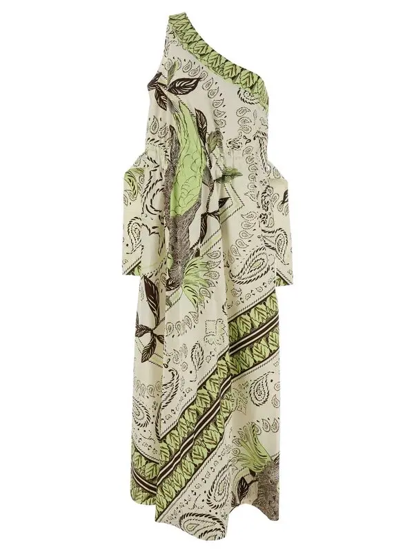 Tory Burch Stretch Cotton One-shoulder Dress - Printed