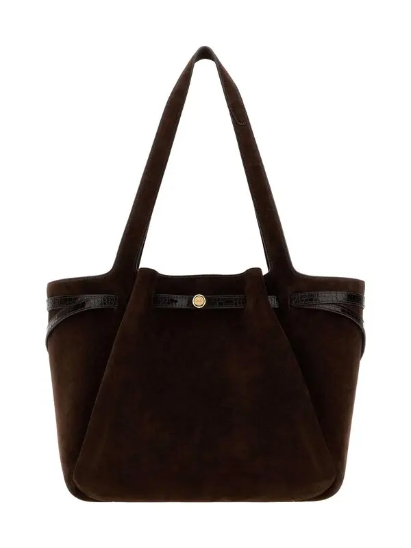 Tory Burch Romy Large Leather Shoulder Bag - Brown