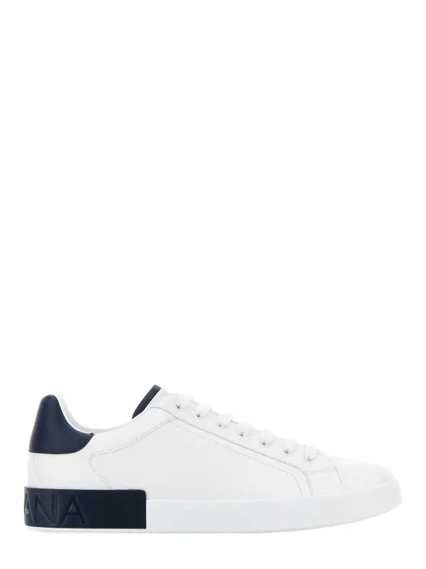 Dolce & Gabbana Calfskin Leather Sneakers With Rubber Sole - White
