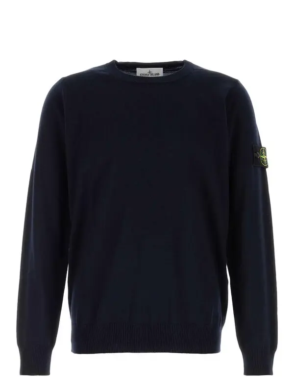Stone Island Virgin Wool Crewneck Sweater - Blue