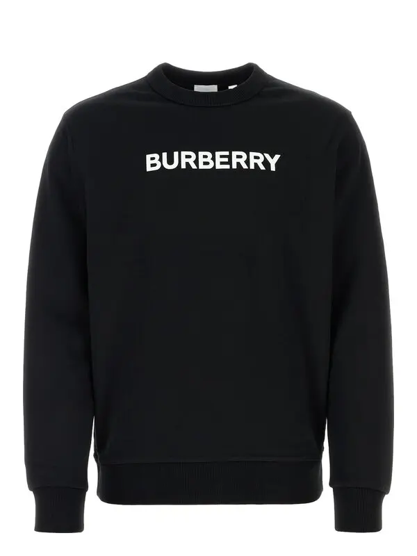 Burberry Stretch Cotton Oversize Crewneck Sweater - Black