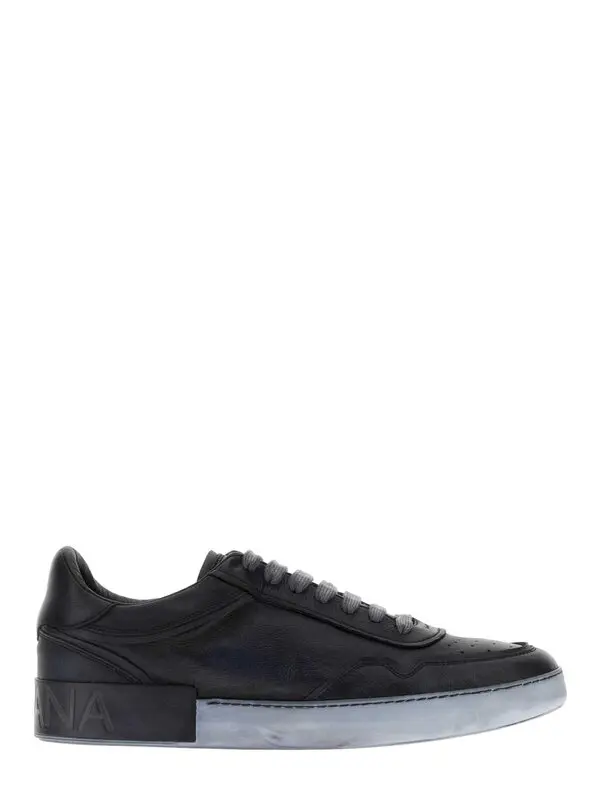 Dolce & Gabbana Calf Leather Low Top Sneakers - Black