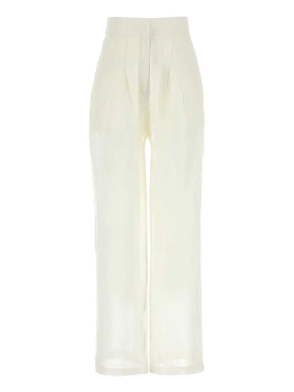 Le Kasha Sohag Wide-leg Linen Pants In Organic Linen - White