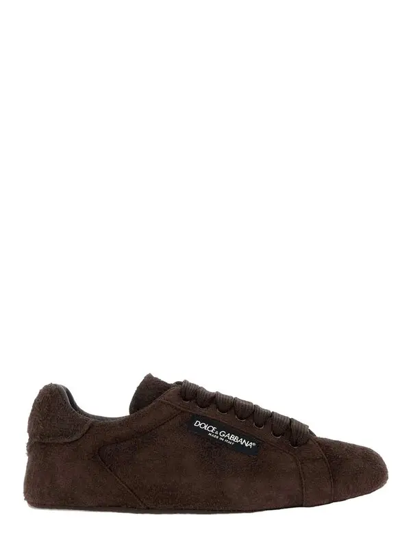 Dolce & Gabbana Suede Lace Up Sneakers - Brown