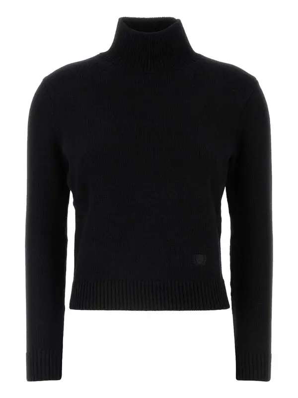 Balenciaga Wool-cashmere Blend Turtleneck Sweater - Black