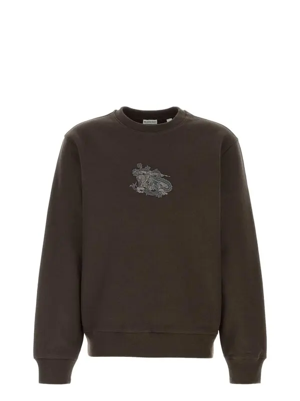 Burberry Emblem Embroidered Crewneck Sweatshirt - Brown