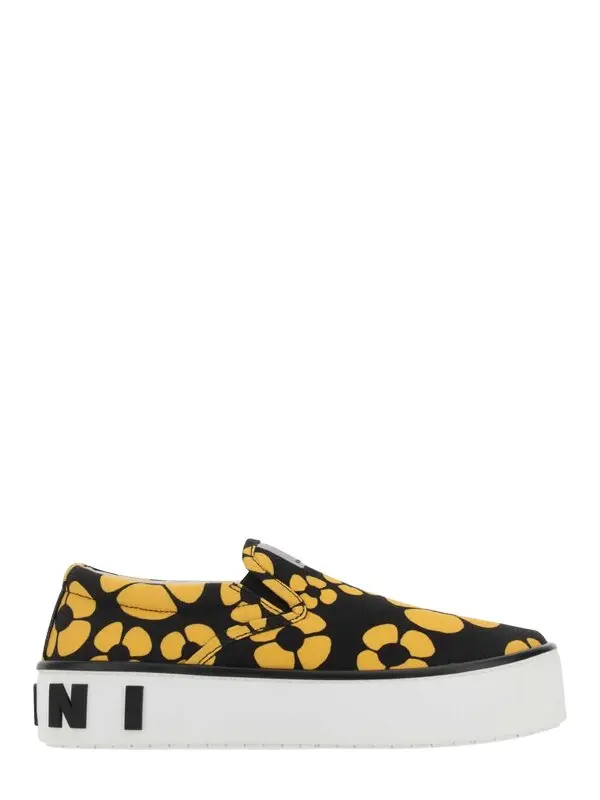 Marni Printed Canvas Platform Slip-on Sneakers - Floral