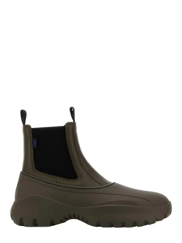 Burberry Leather And Rubber Chelsea Boots - Green