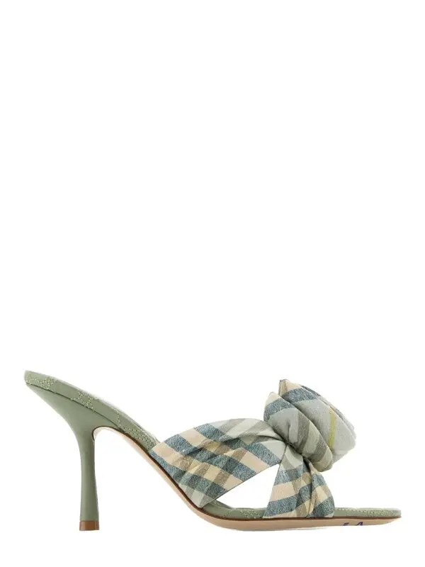 Burberry Embroidered Linen Mews Flat Sandals - Printed