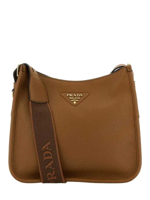 Prada Vitello Leather Shoulder Bag - Camel