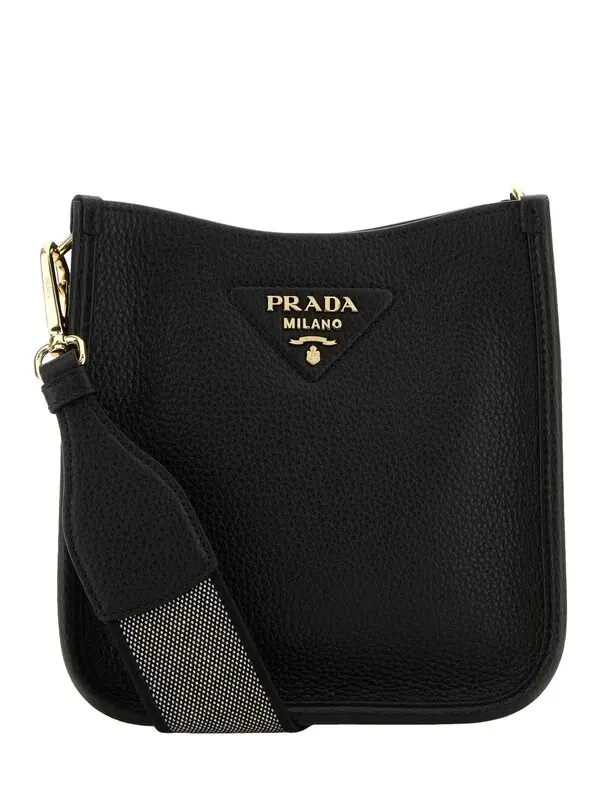 Prada Leather Crossbody Handbag - Black