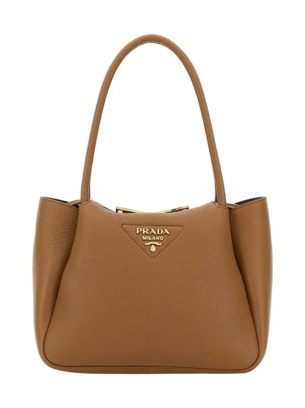 Prada Mini Camel Leather Handbag - Brown