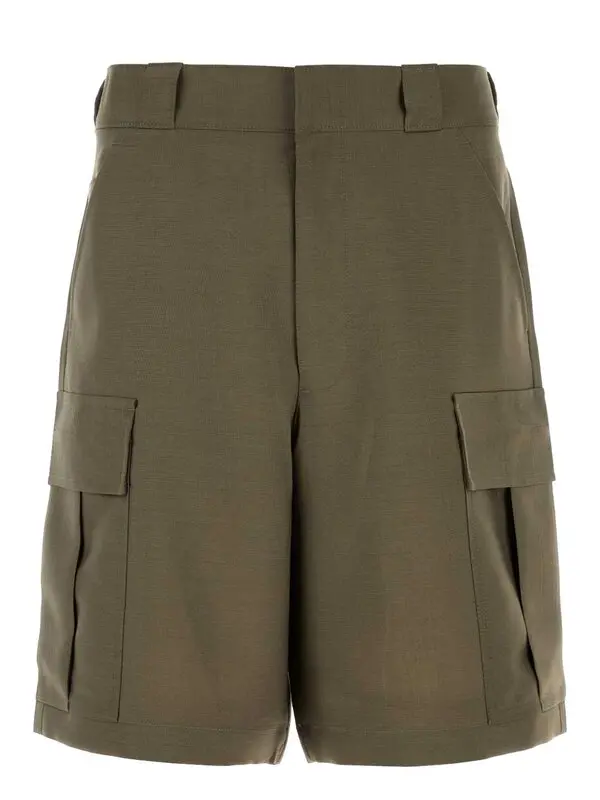Prada Mohair Blend Bermuda Shorts - Green