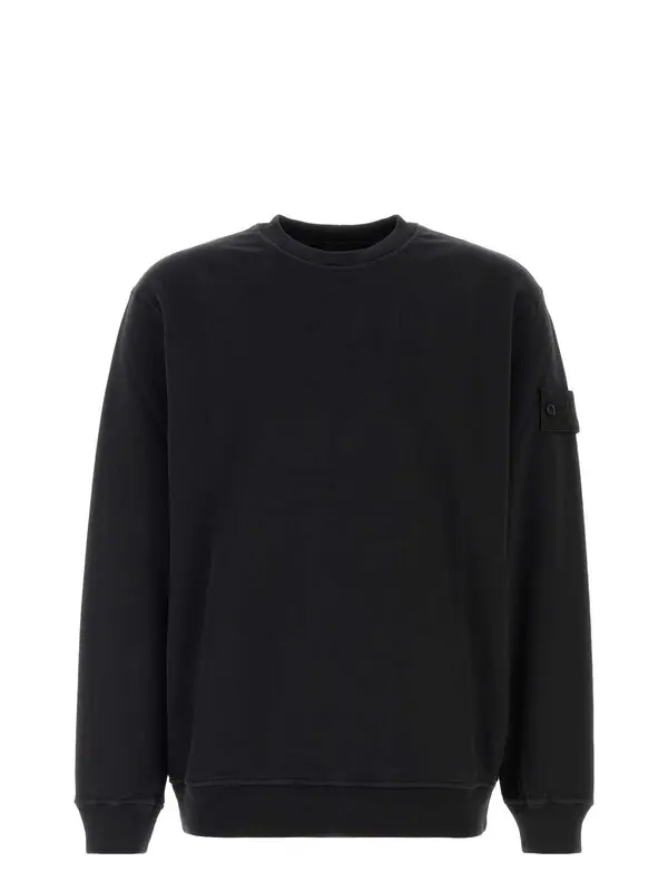 Stone Island Slate Stretch Cotton Sweatshirt - Black