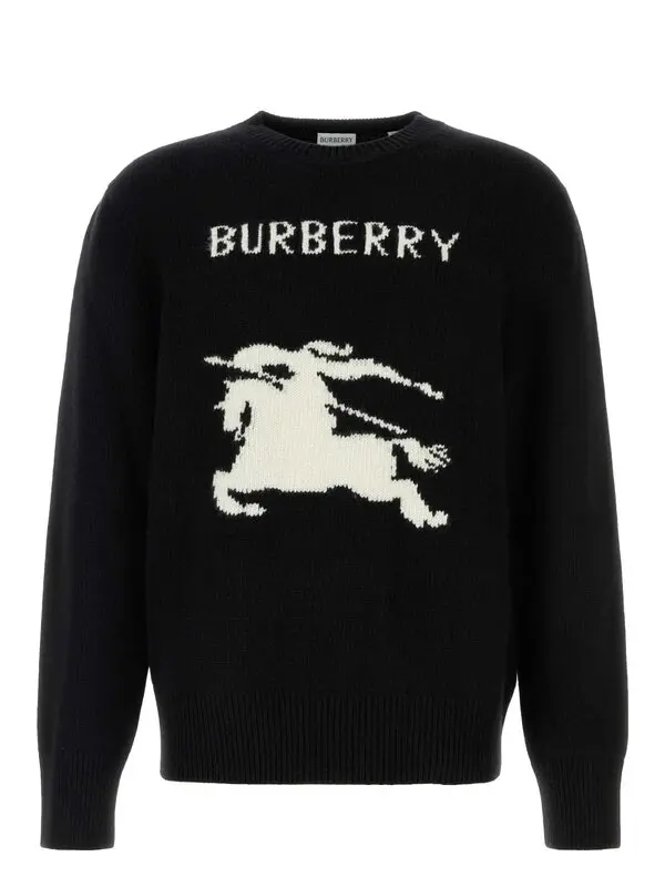 Burberry Wool-cashmere Blend Knit Sweater - Black