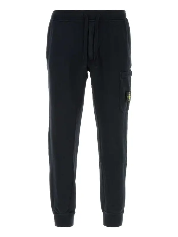 Stone Island Slate Cotton Joggers - Black