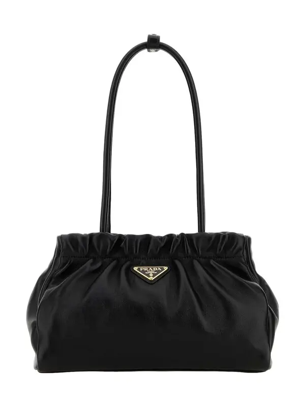 Prada Nappa Leather Shoulder Handbag 25 Cm X 17 Cm X 13 Cm - Black