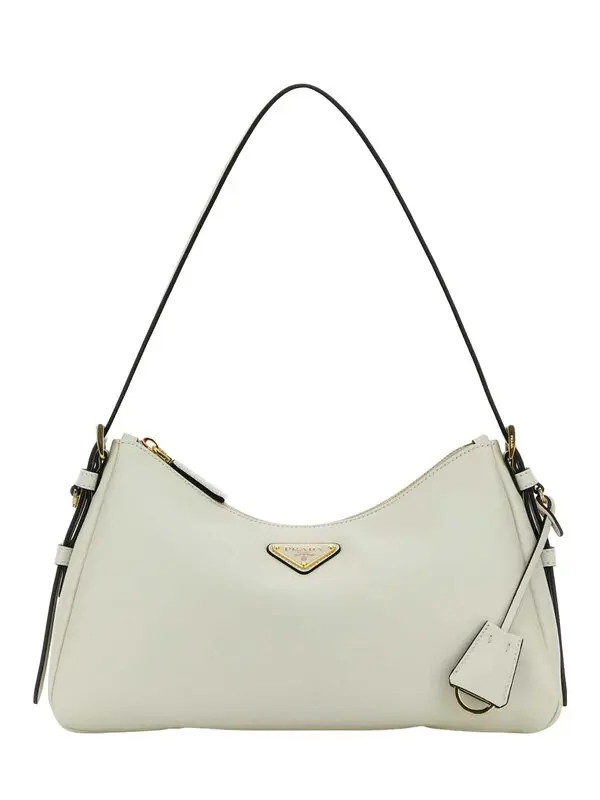 Prada Aimee Medium Shoulder Handbag In Calf Leather - White