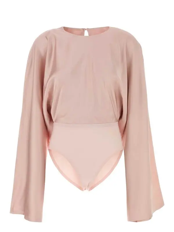 Norma Kamali Satin Bodysuit - Pink