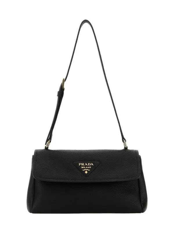 Prada Leather Mini Shoulder Handbag - Black