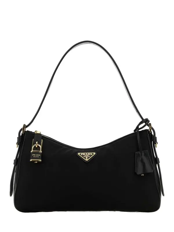 Prada Large Nylon Shoulder Handbag - Black