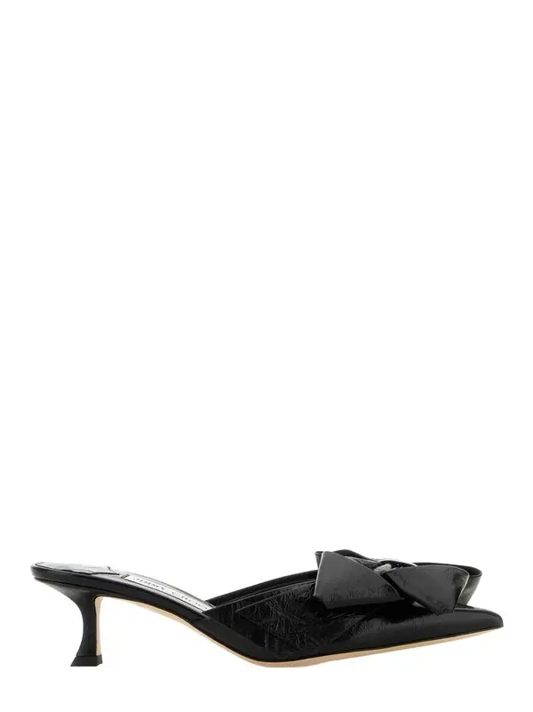 JIMMY CHOO Staz Flat Leather Pumps - Black