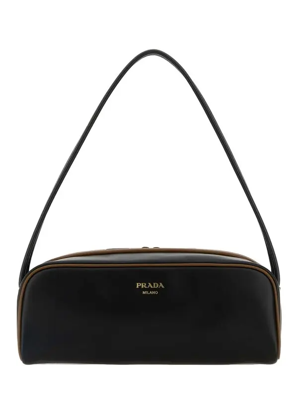 Prada Leather Shoulder Handbag - Black