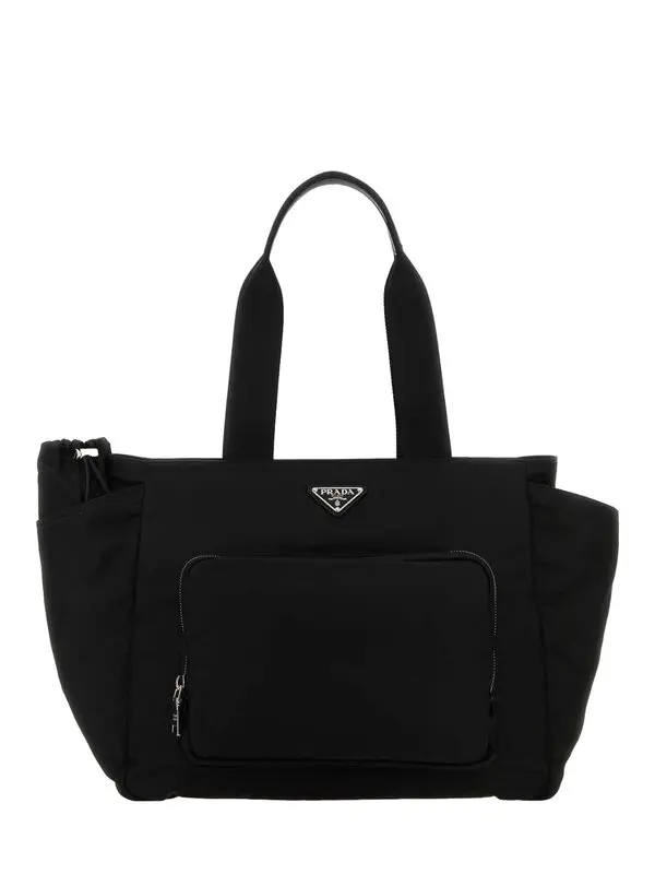 Prada Recycled Nylon And Leather Shoulder Bag - Nero