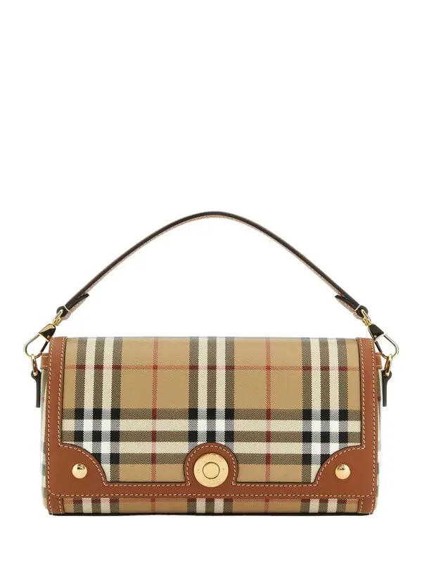 Burberry Mini Printed Canvas And Leather Note Handbag - Checked