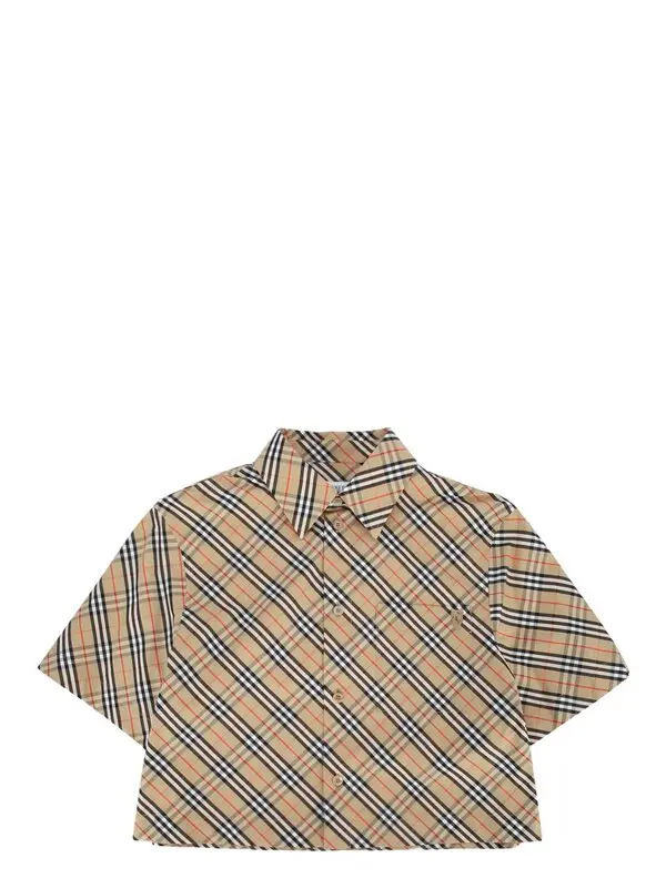 Burberry Cotton Check Print Short Sleeve Shirt - Sandipcheck