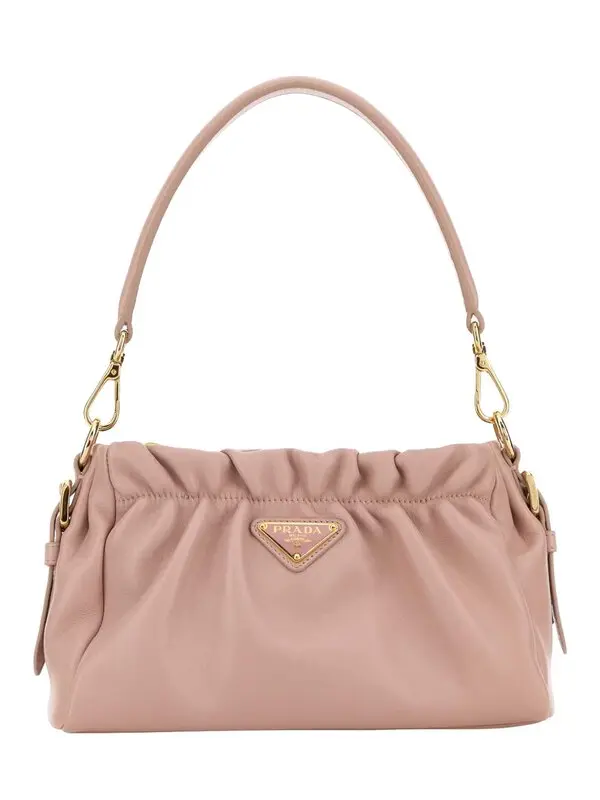 Prada Nappa Leather Mini Handbag With Golden Hardware - Pink