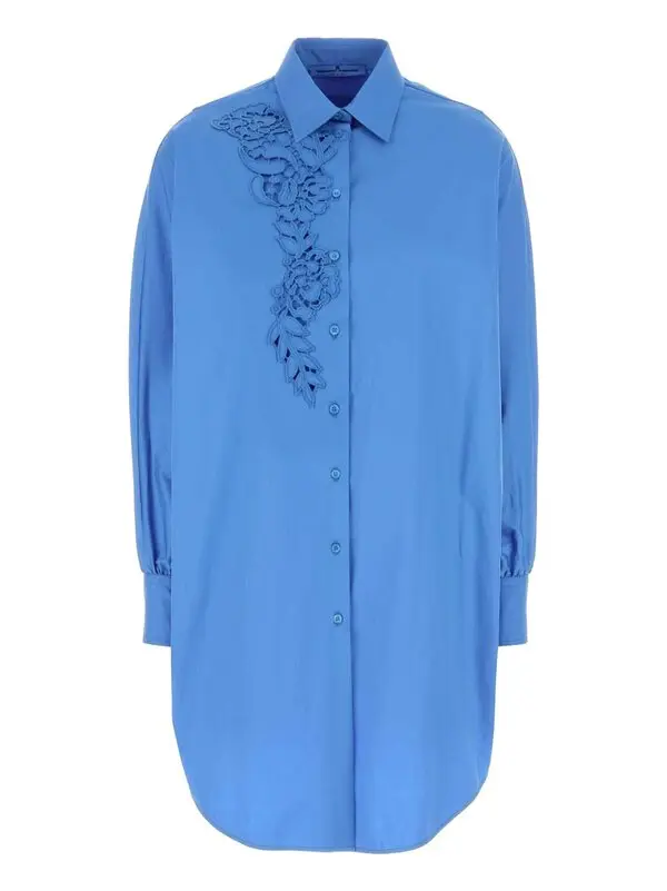 Ermanno Scervino Poplin Oversize Shirt For - Blue