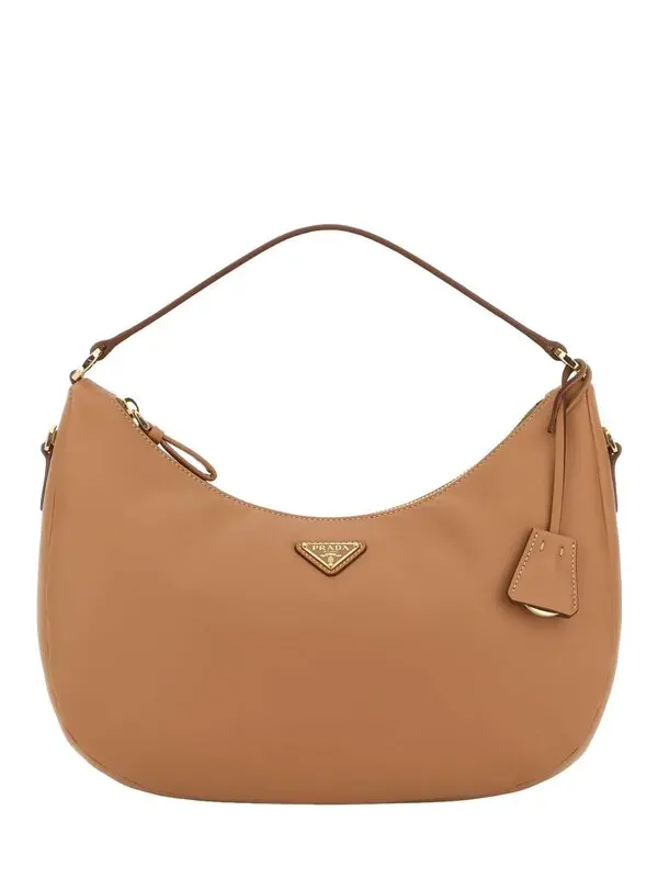 Prada Leather Handbag With Shoulder Strap - Camel