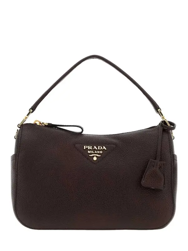 Prada Vitello Leather Mini Handbag - Brown