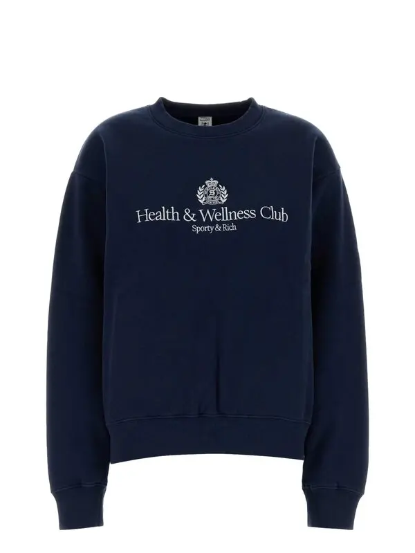 SPORTY & RICH Cotton Crewneck Sweatshirt - Blue