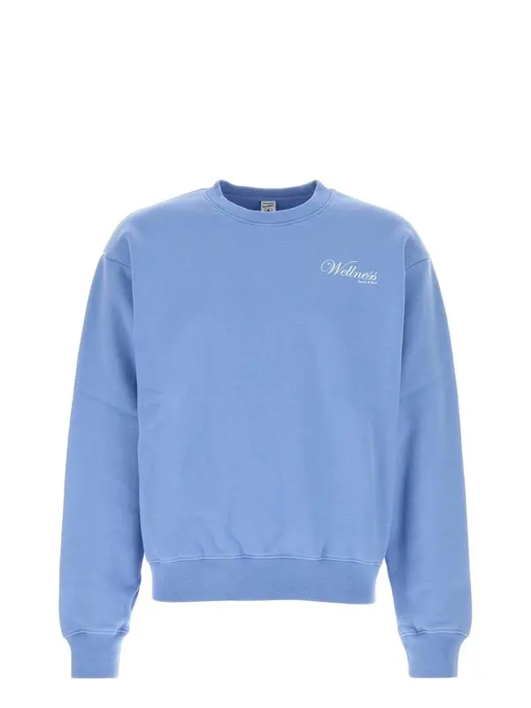 SPORTY & RICH Cotton Crewneck Sweatshirt - Light Blue