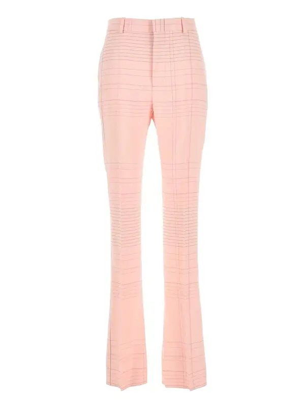 Bottega Veneta Stretch Viscose Blend Checked Pants - Pink