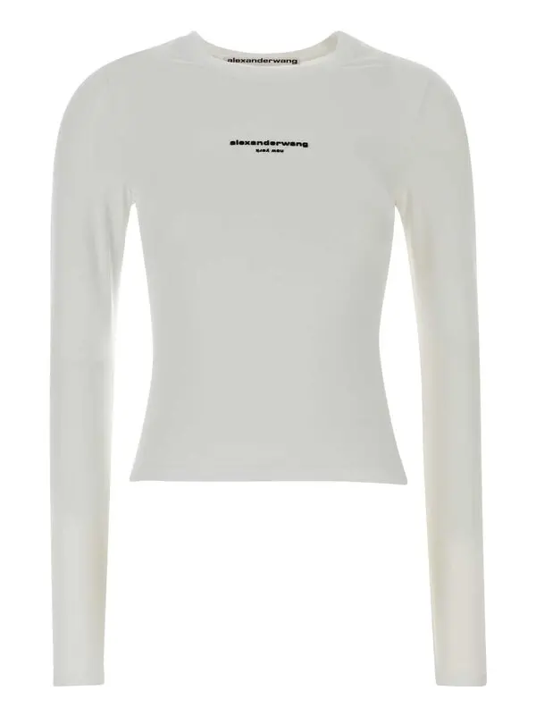 Alexander Wang Stretch Cotton Crewneck T-shirt - White