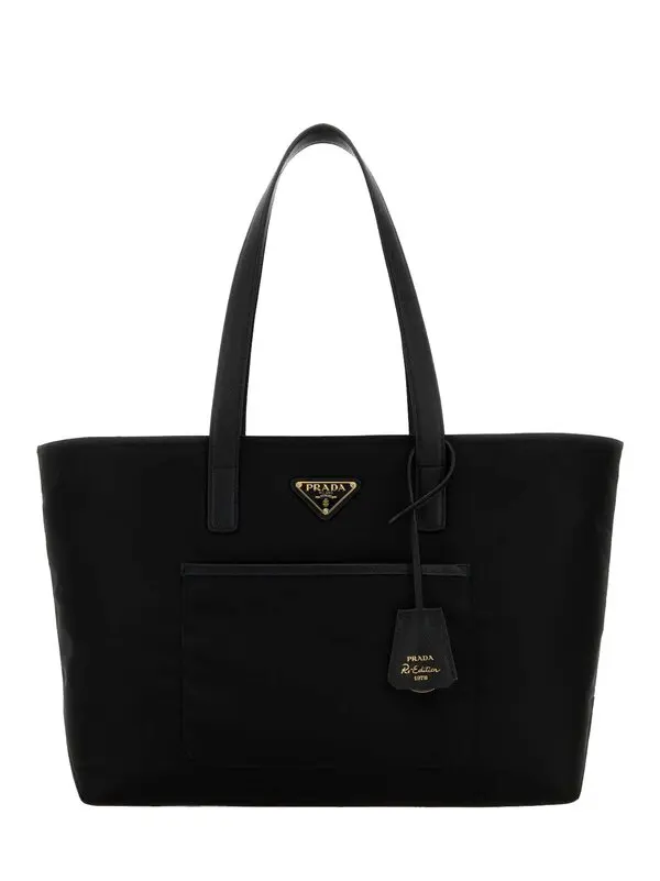 Prada Recycled Polyamide And Leather Handbag - Nero