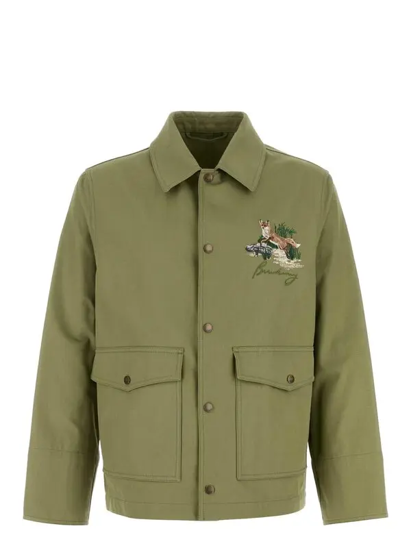 Burberry Embroidered Cotton Jacket - Green