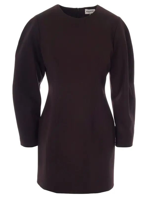 PAROSH Long Sleeve Fitted Mini Dress - Testa Di Moro