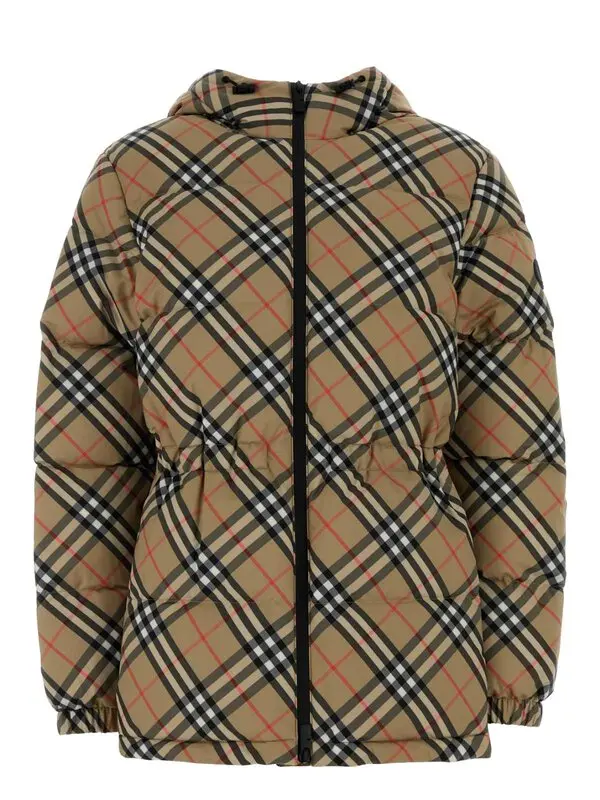 Burberry Padded Jacket With Embroidery - Checked