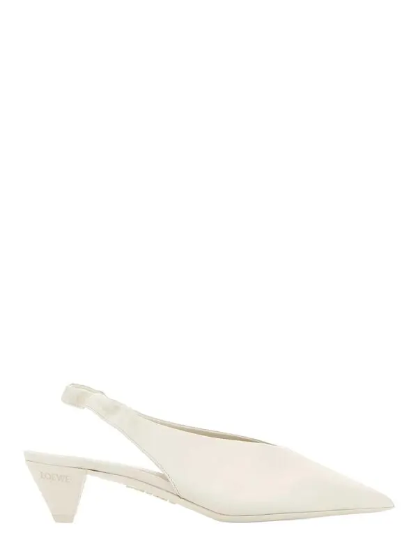 Loewe Sculptural Origami Cubic Leather Slingback Pumps - White