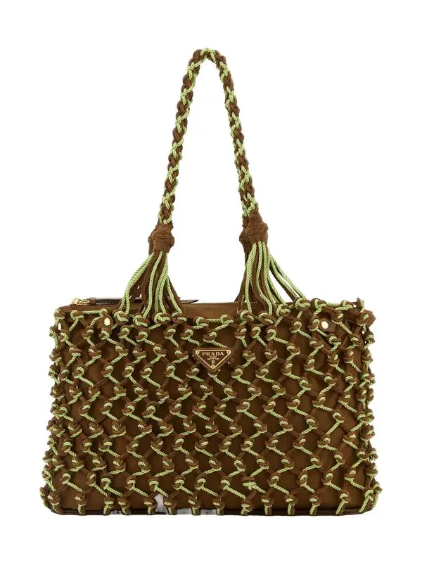 Prada Two-tone Mesh Shopping Handbag - Multicoloured