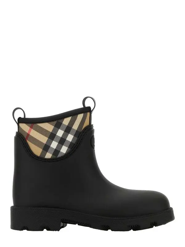 Burberry Rubber Marsh Stamp Ankle Boots - Black