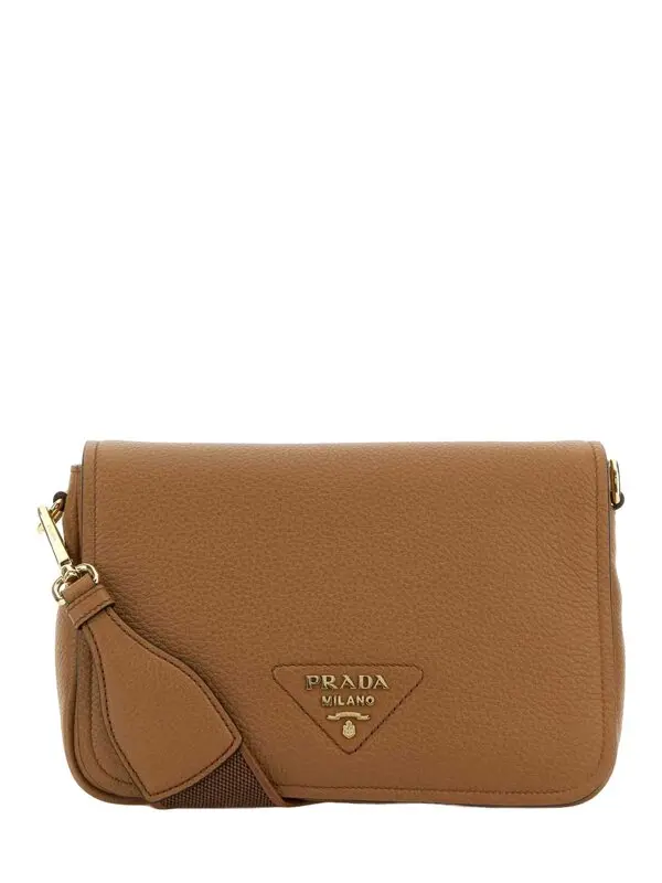 Prada Calf Leather Crossbody Handbag - Brown