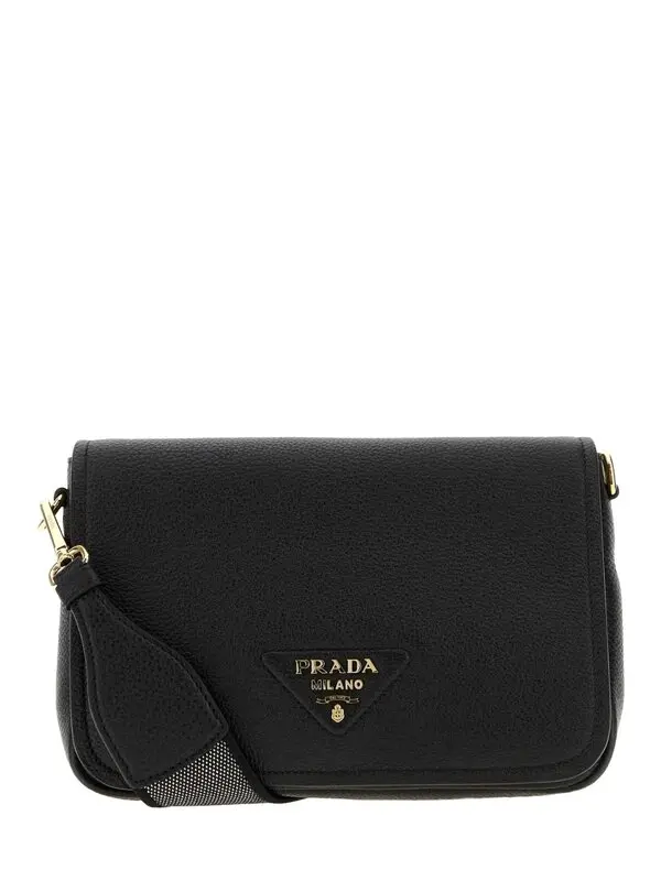 Prada Leather Crossbody Handbag - Black