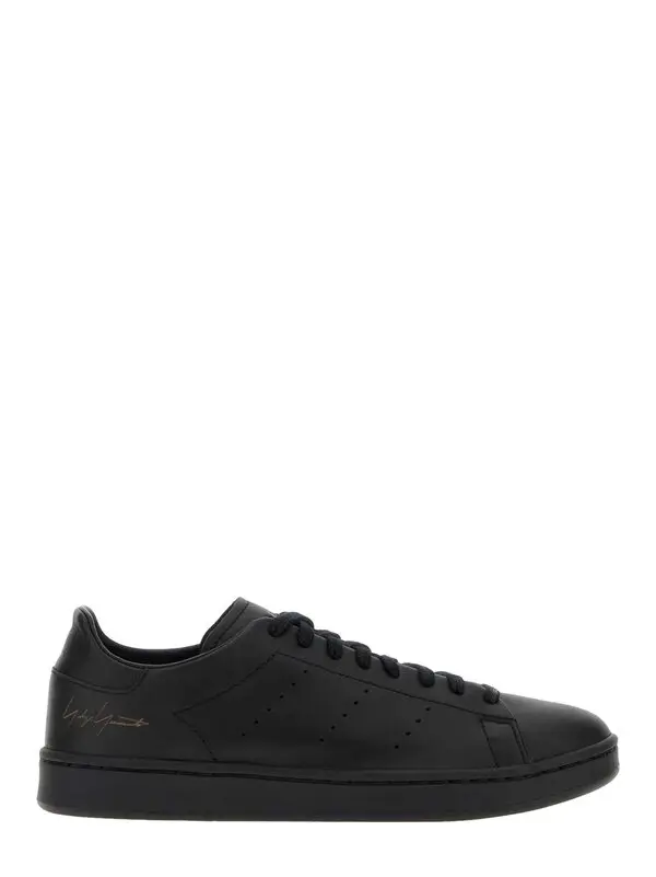 Y-3 YOHJI YAMAMOTO ADIDAS Y-3 Yamamoto Leather Sneakers - Black