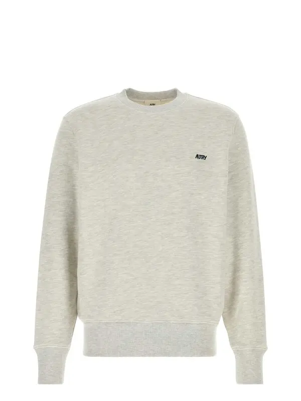 AUTRY Melange Cotton Crewneck Sweatshirt - Grey