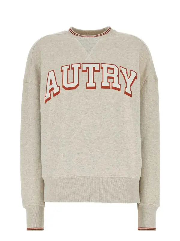AUTRY Melange Cotton Crewneck Sweatshirt - Grey